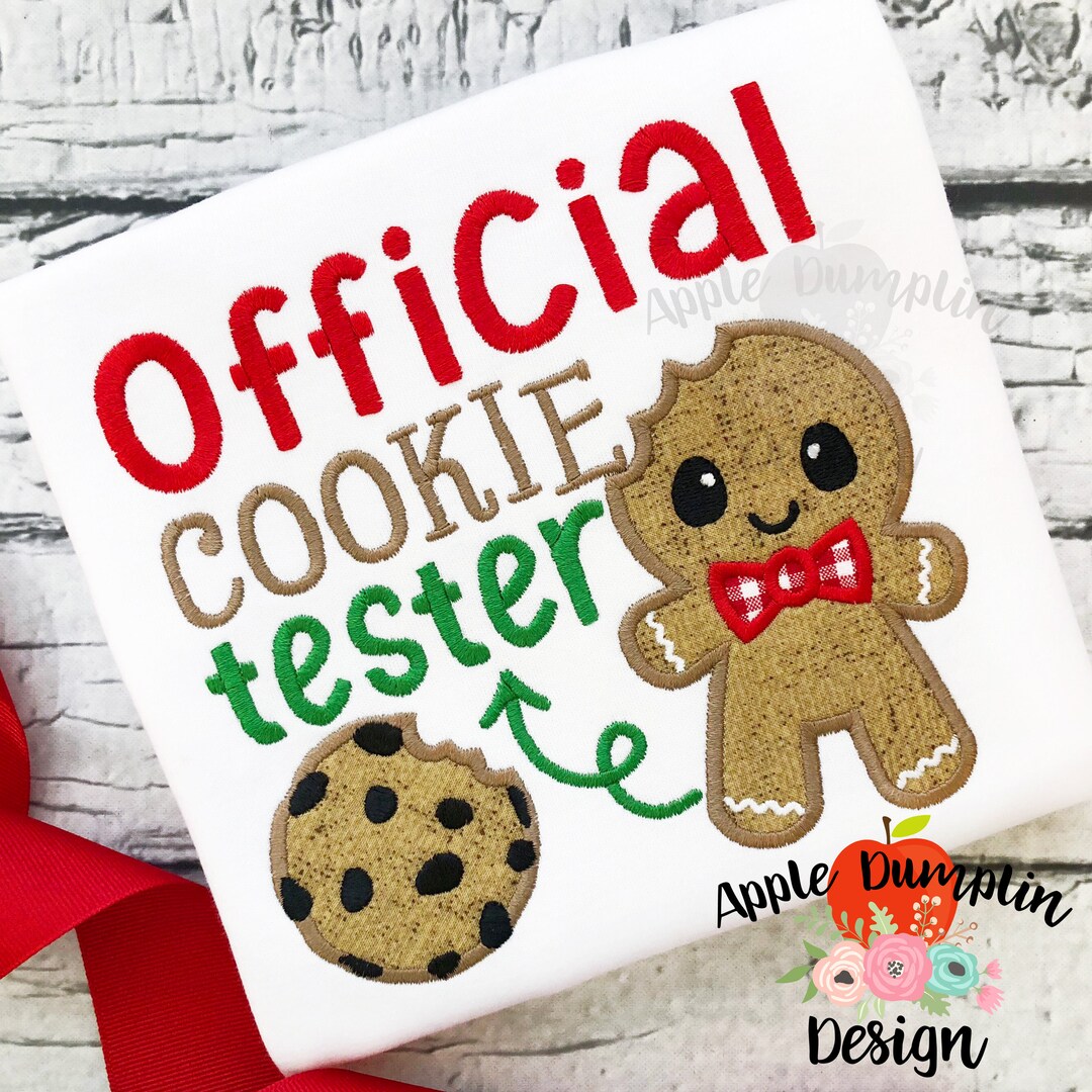 Official Cookie Tester, Applique Design, Machine Embroidery Design ...