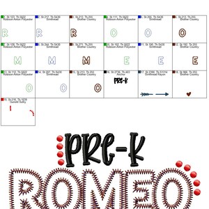 Pre-k Romeo Zigzag Applique Design Machine Embroidery | Etsy