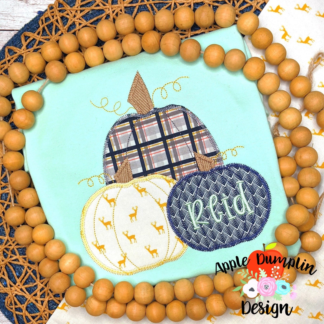 Pumpkins, Zigzag Applique, Machine Embroidery, Instant Download ...