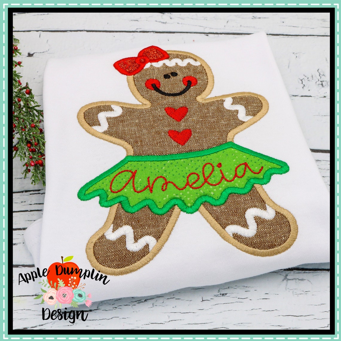 Gingerbread Girl Applique Machine Embroidery Design Girl - Etsy