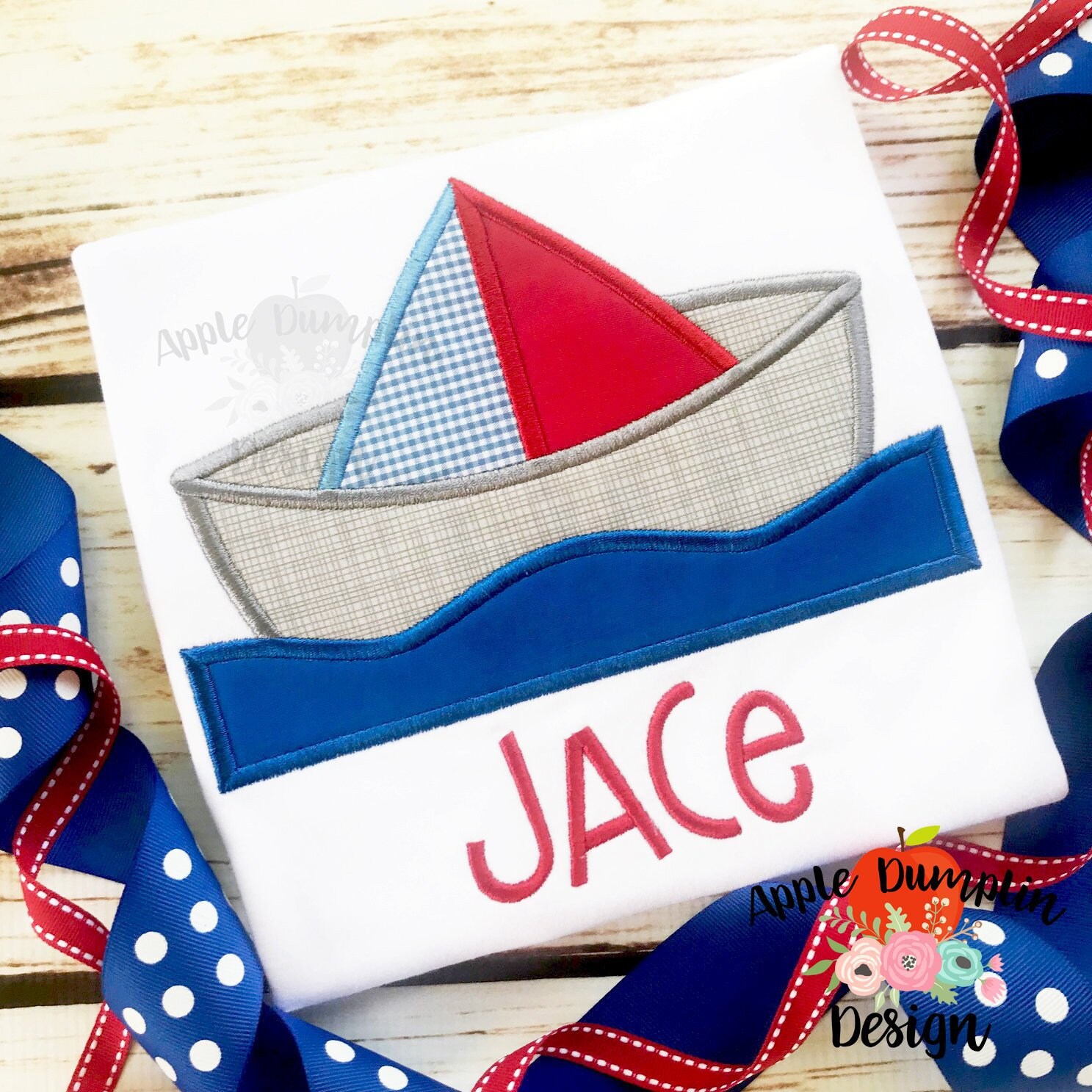 Paper Boat Applique Design Instant Download 4x4 5x5 5x7 | Etsy