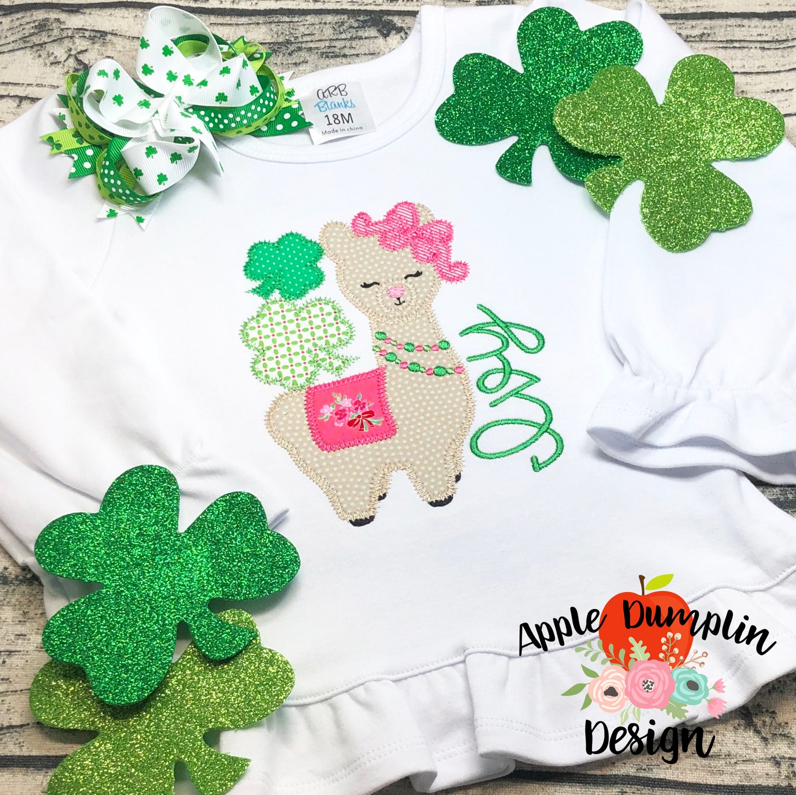 St Patricks Day Llama Zigzag Applique Design Machine - Etsy