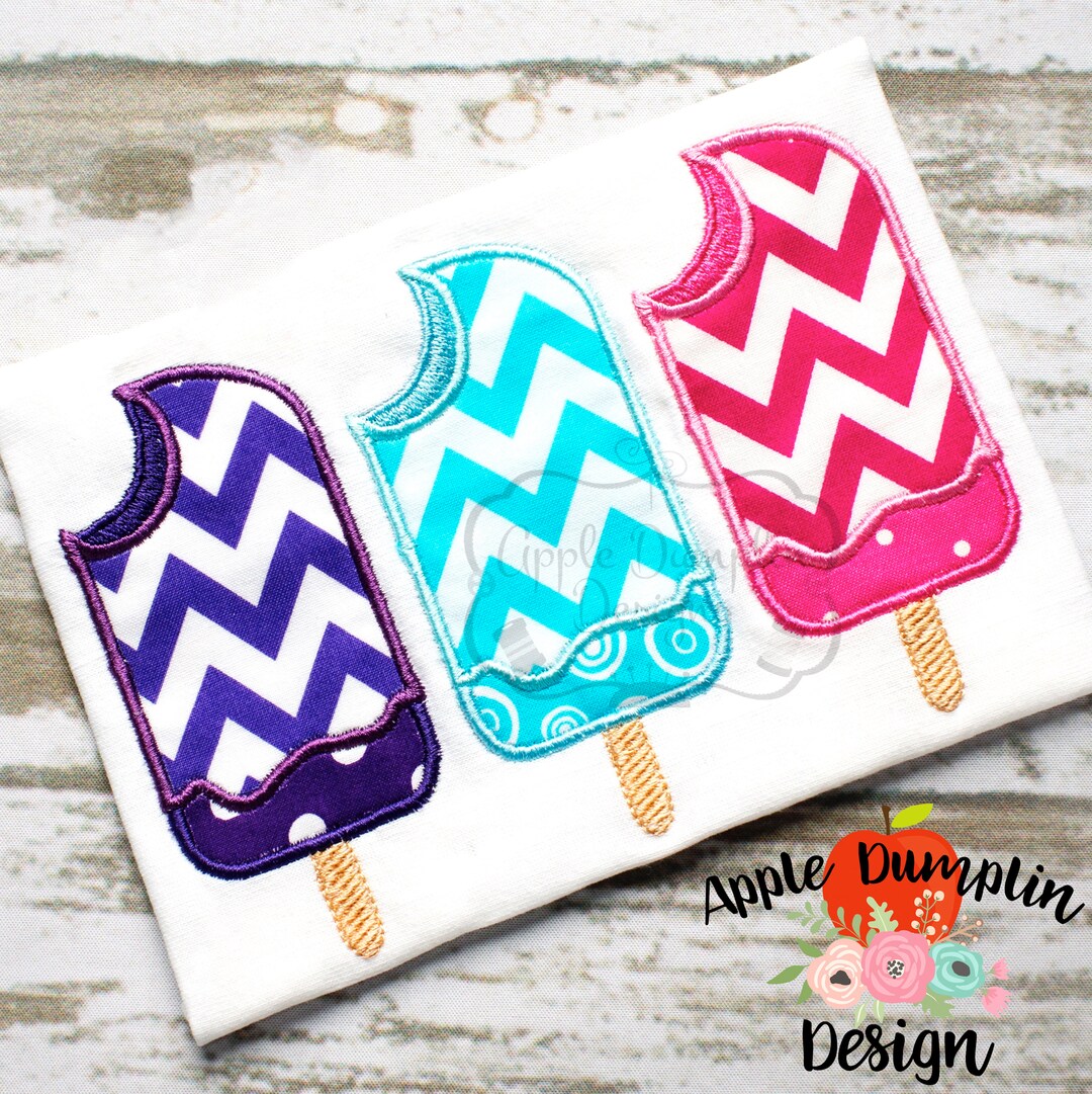 Summer Popsicles, Applique Design, Machine Embroidery Design, Girl, Boy ...