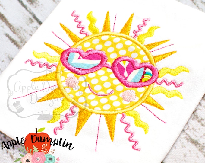 Summer Sun Applique Design Machine Embroidery Design - Etsy