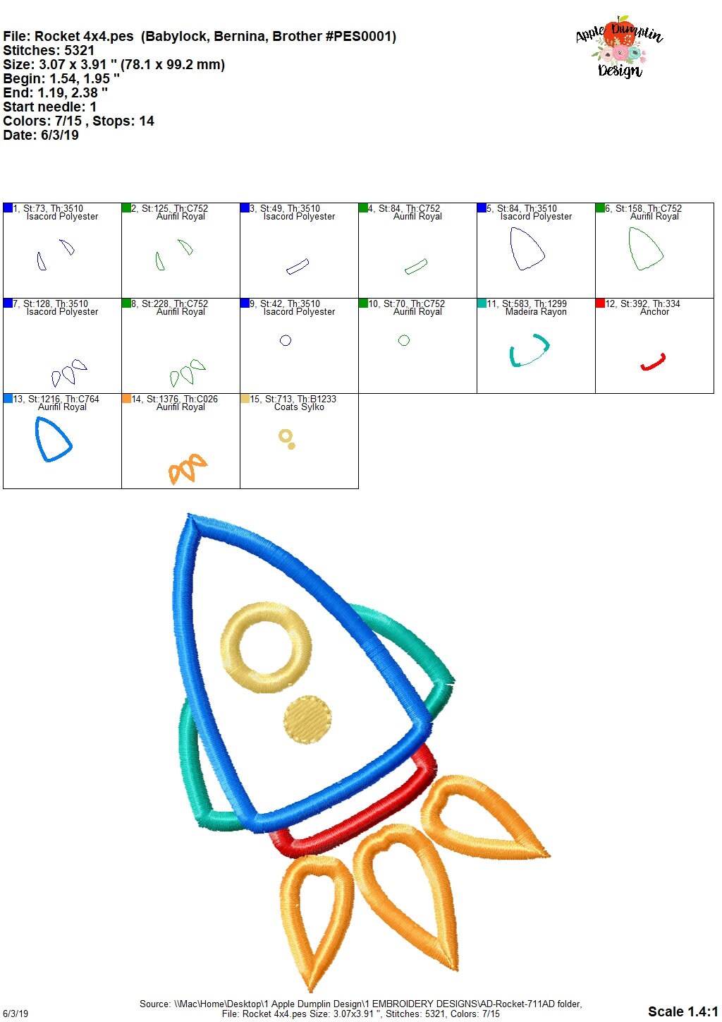 Rocket Applique Design Instant Download Space Applique | Etsy