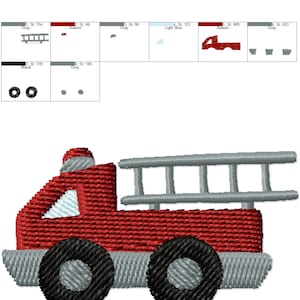 Fire Truck, Mini, Machine Embroidery, Instant Download, Fireman ...