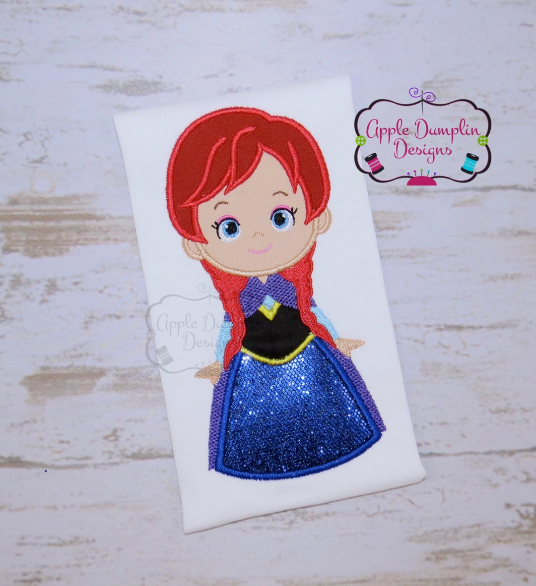 Princess Anna Applique Design, Machine Embroidery, Frozen Applique ...