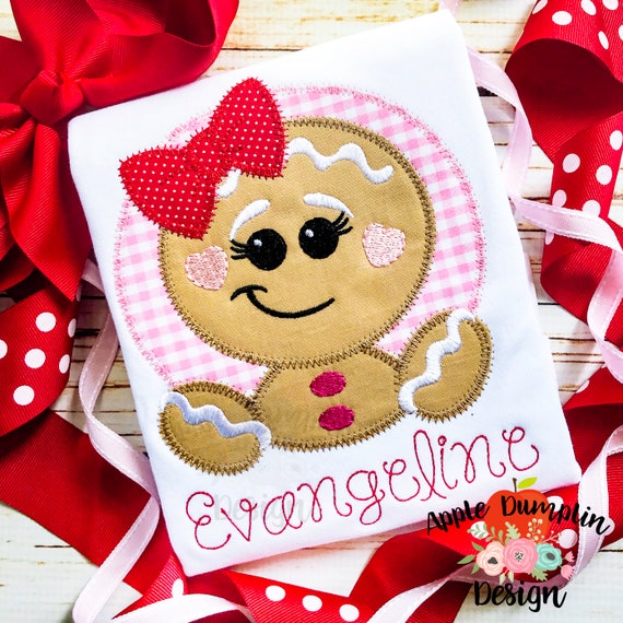 Gingerbread Girl Applique Embroidery Design Embroidery Design: