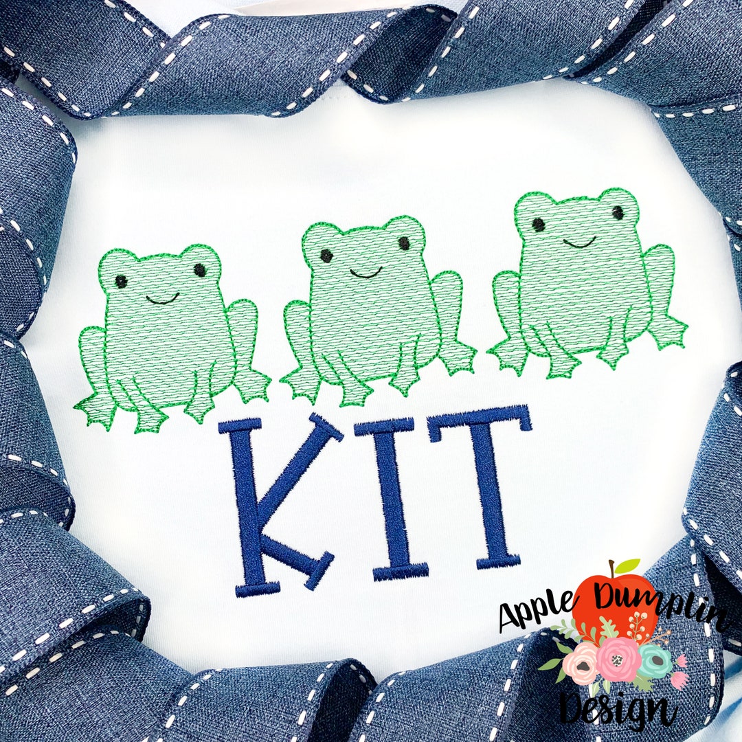 Frog Trio, Sketch Embroidery, Machine Embroidery, Instant Download ...