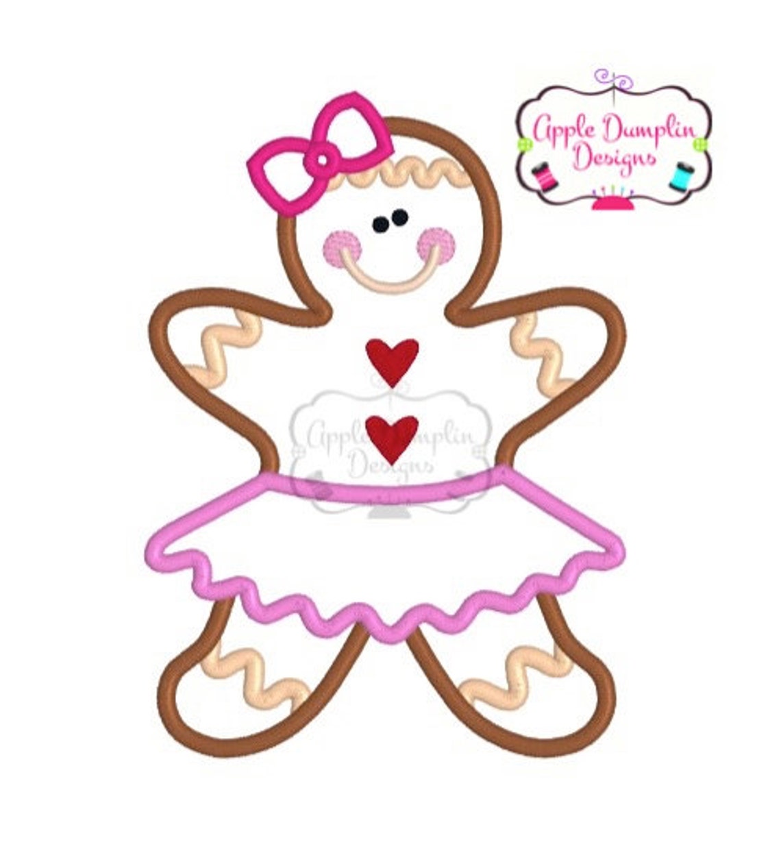 Gingerbread Girl Applique Machine Embroidery Design Girl | Etsy
