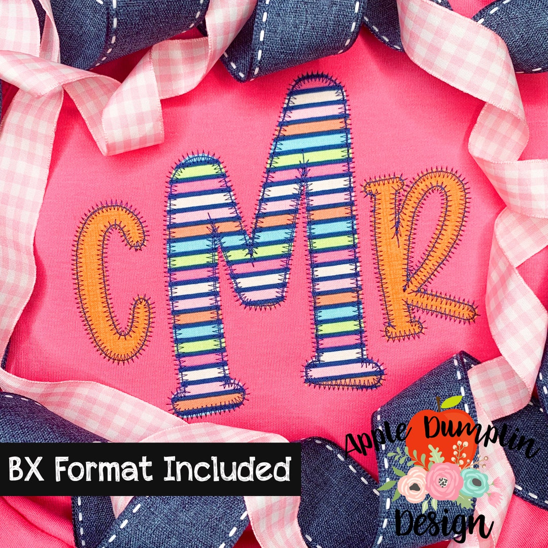 13 Sizes, Farmhouse Lemonade Zigzag Applique Alphabet, Complete ...