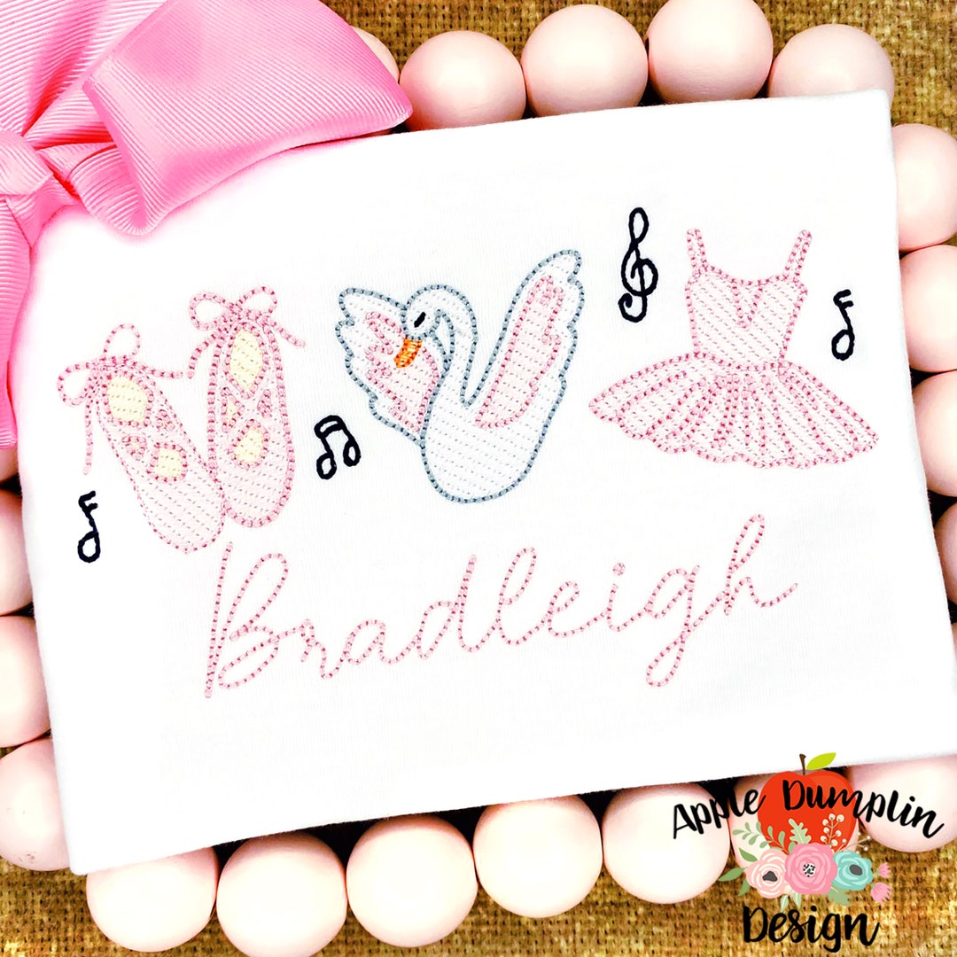 Ballerina Swan Trio, Sketch Embroidery Design, the Nutcracker, Dance ...