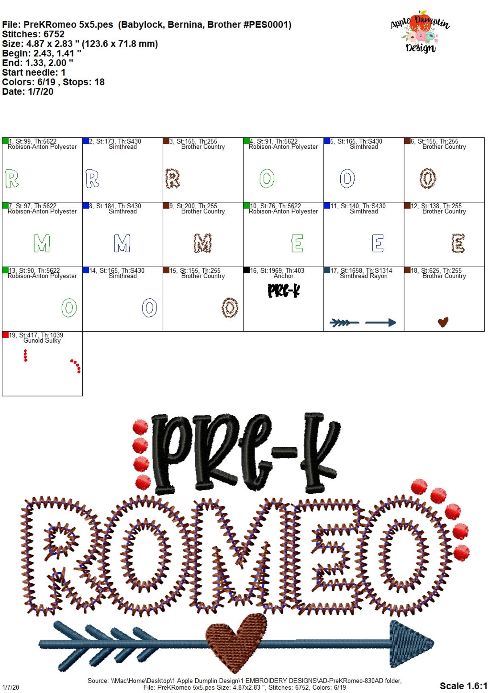 Pre-k Romeo Zigzag Applique Design Machine Embroidery | Etsy