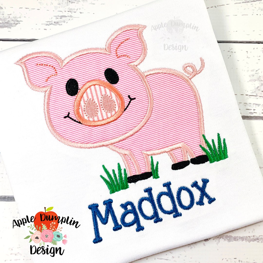 Pig, Applique Design, Instant Download, 5x5, 6x6, 7x7, 8x8 - Etsy