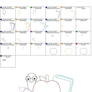 Bookworm, Bean Stitch Applique Design, Instant Download, Apple, Back to ...