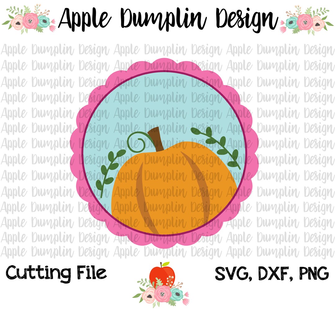 Pumpkin in Circle Frame, Cutting File, SVG, DXF, PNG, Pumpkin Patch ...