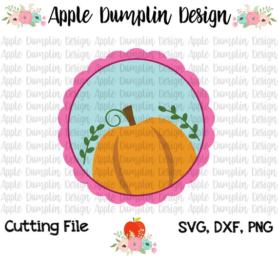 Pumpkin in Circle Frame Cutting File SVG DXF PNG Pumpkin | Etsy