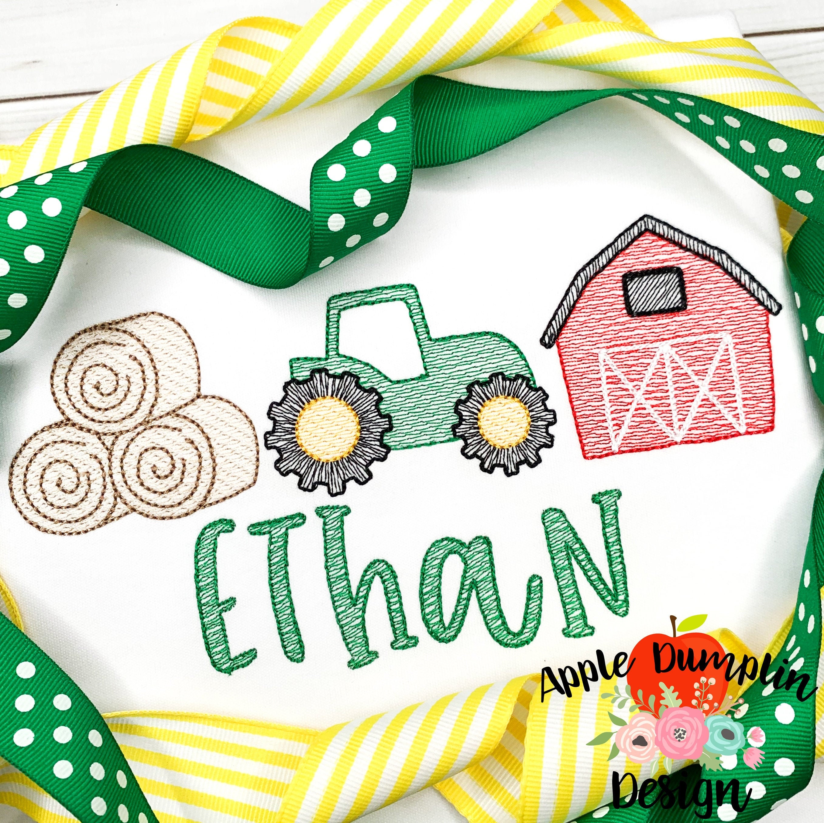 Farm Trio Sketch Embroidery Design Machine Embroidery | Etsy