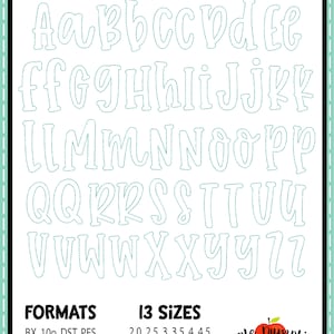 13 Sizes, Farmhouse Lemonade Vintage Applique Alphabet, Bean Stitch ...