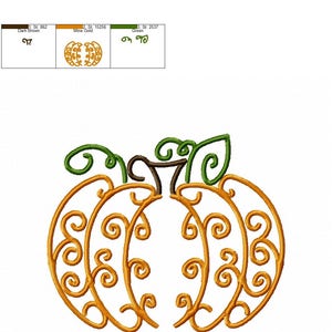 Swirly Pumpkin, Embroidery Design, Machine Embroidery, Swirly Pumpkin ...