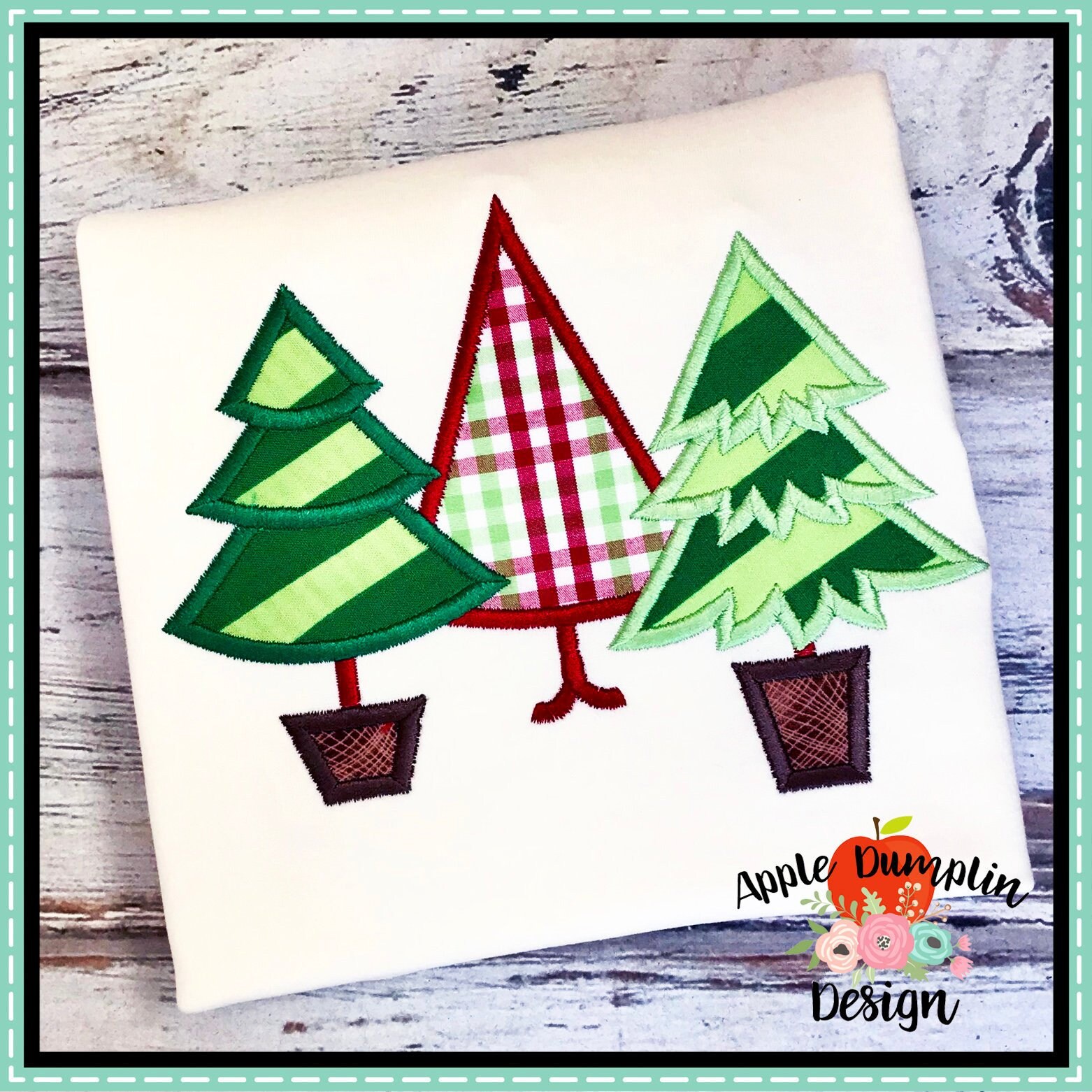 Christmas Tree Trio Applique Design Machine Embroidery - Etsy