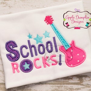 Back to School, School Rocks! With Guitar and Stars Appliqué Machine ...
