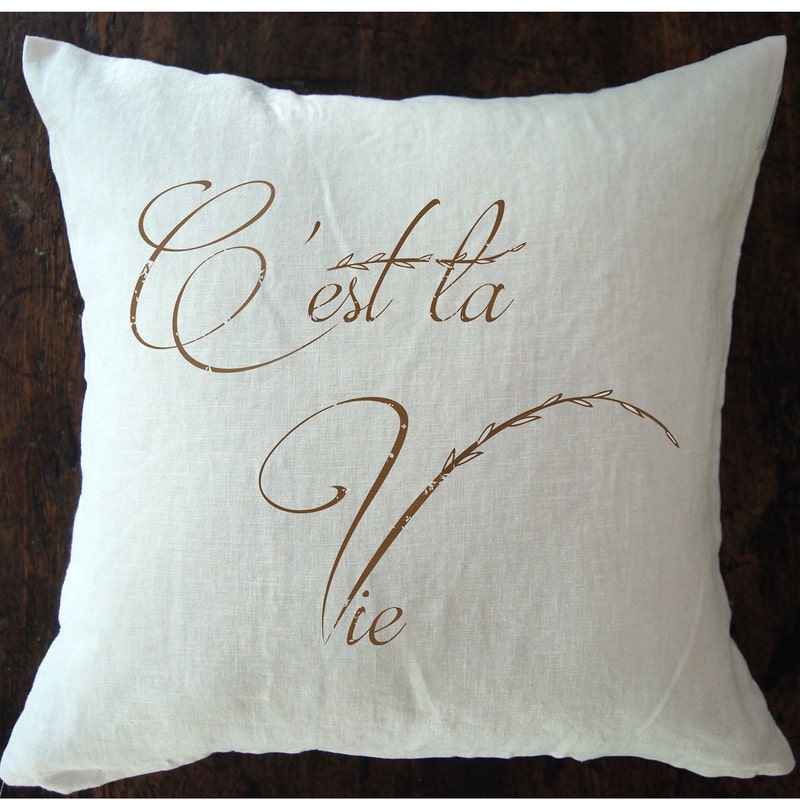 French Script Pillow - Etsy