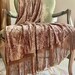 Golden Rust Velvet Fringe Throw, Cottage Chic Blanket, Elegant Bed ...