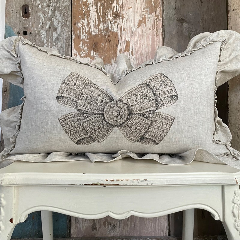 Shabby Bow Pillow - Etsy
