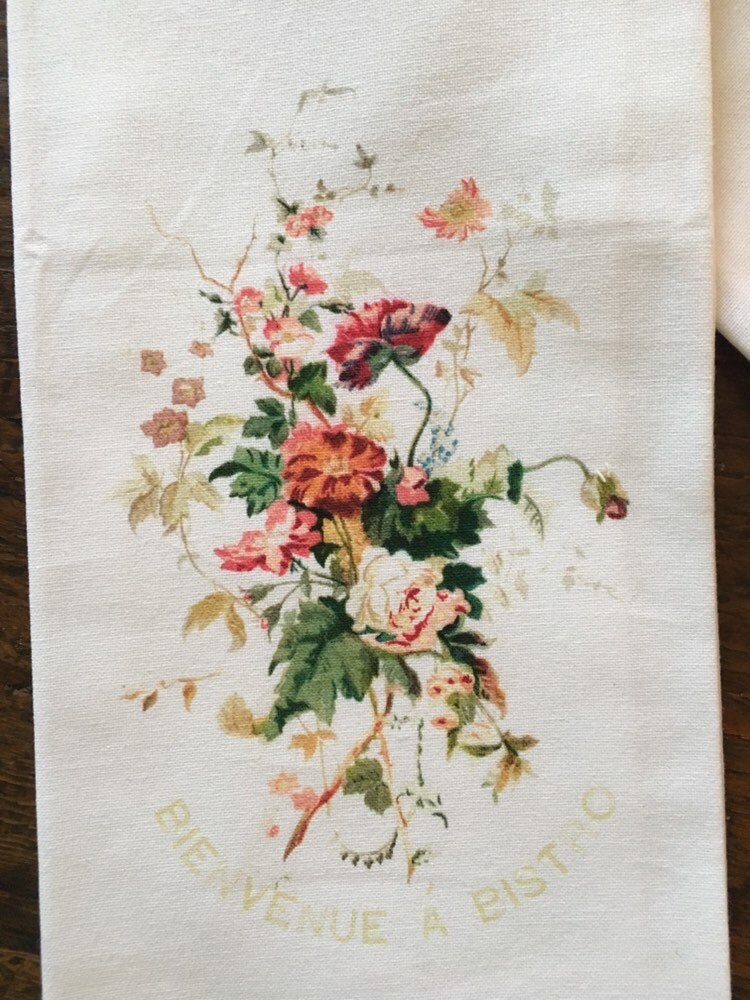 Vintage Floral Tea Towel Set Botanical Flower Linen - Etsy