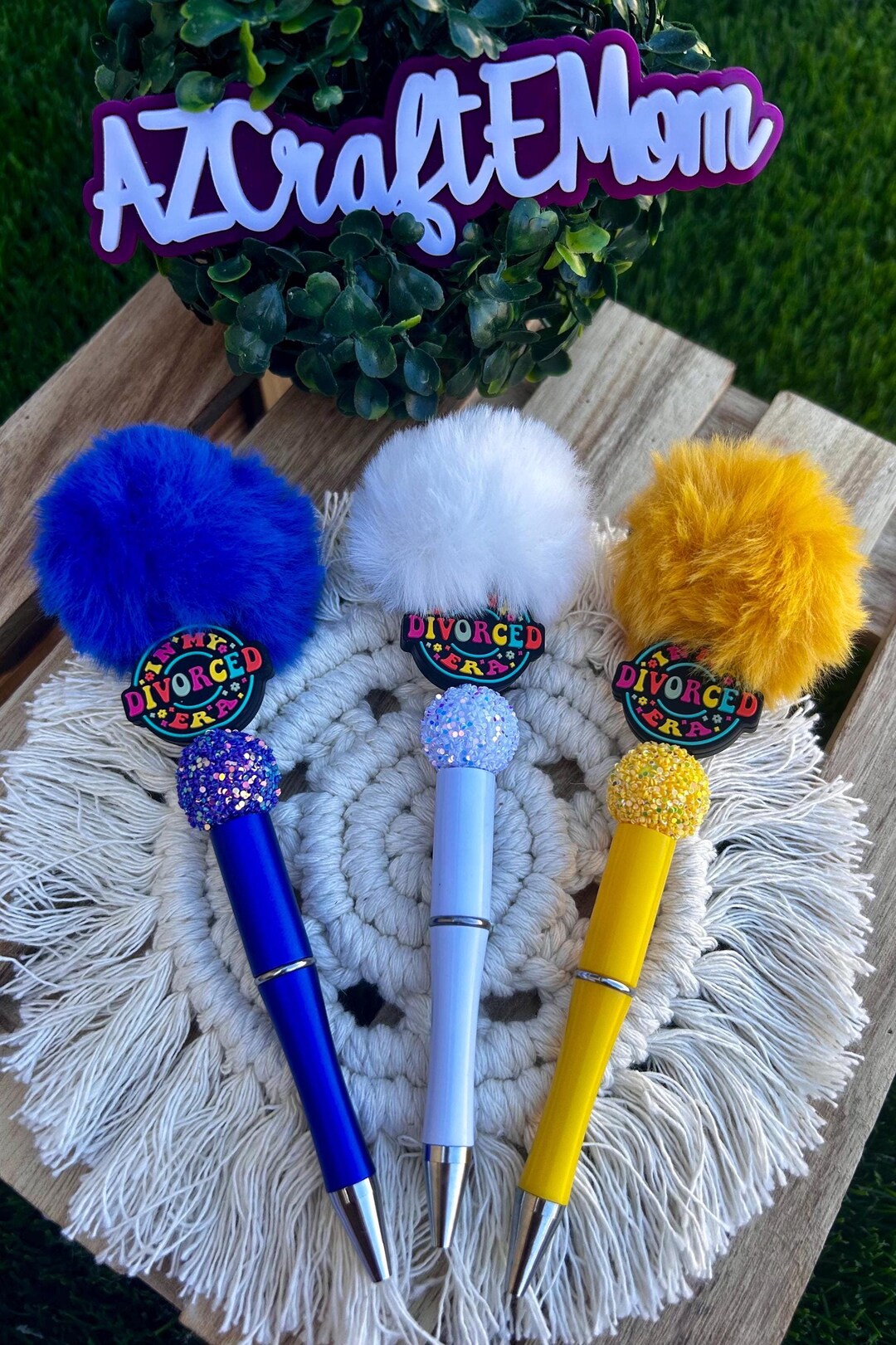 Unique Twist-open Black Writing Pen With Faux Fur Puff and in My ...