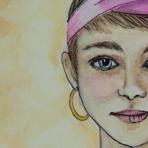 Kalina, Art Painting Abstract, Means Flower, Mixed Media Portrait, She ...