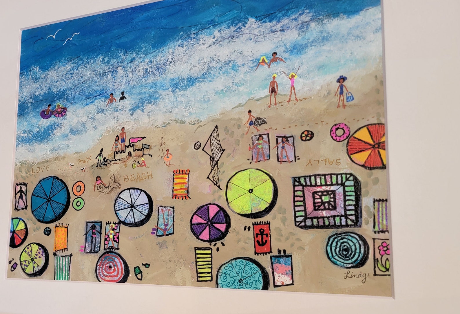 Beach Vacation Art Painting Mixed Media Sand Surf Sea - Etsy