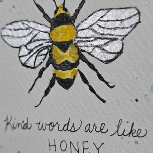 A Proverb, Art Watercolor Painting, Honeybee Bumblebee Flowers, Daisies ...