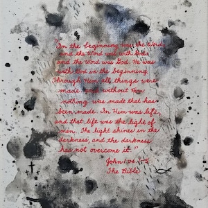 Scripture Art Painting: Mixed Media Canvas, Christian Faith, Wall Decor ...