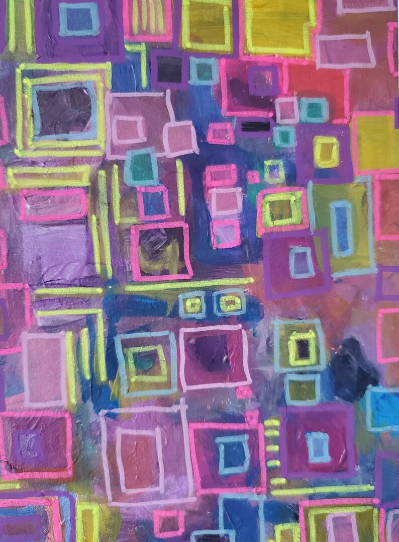 Art Painting Acrylics Square Play Abstract Squares - Etsy