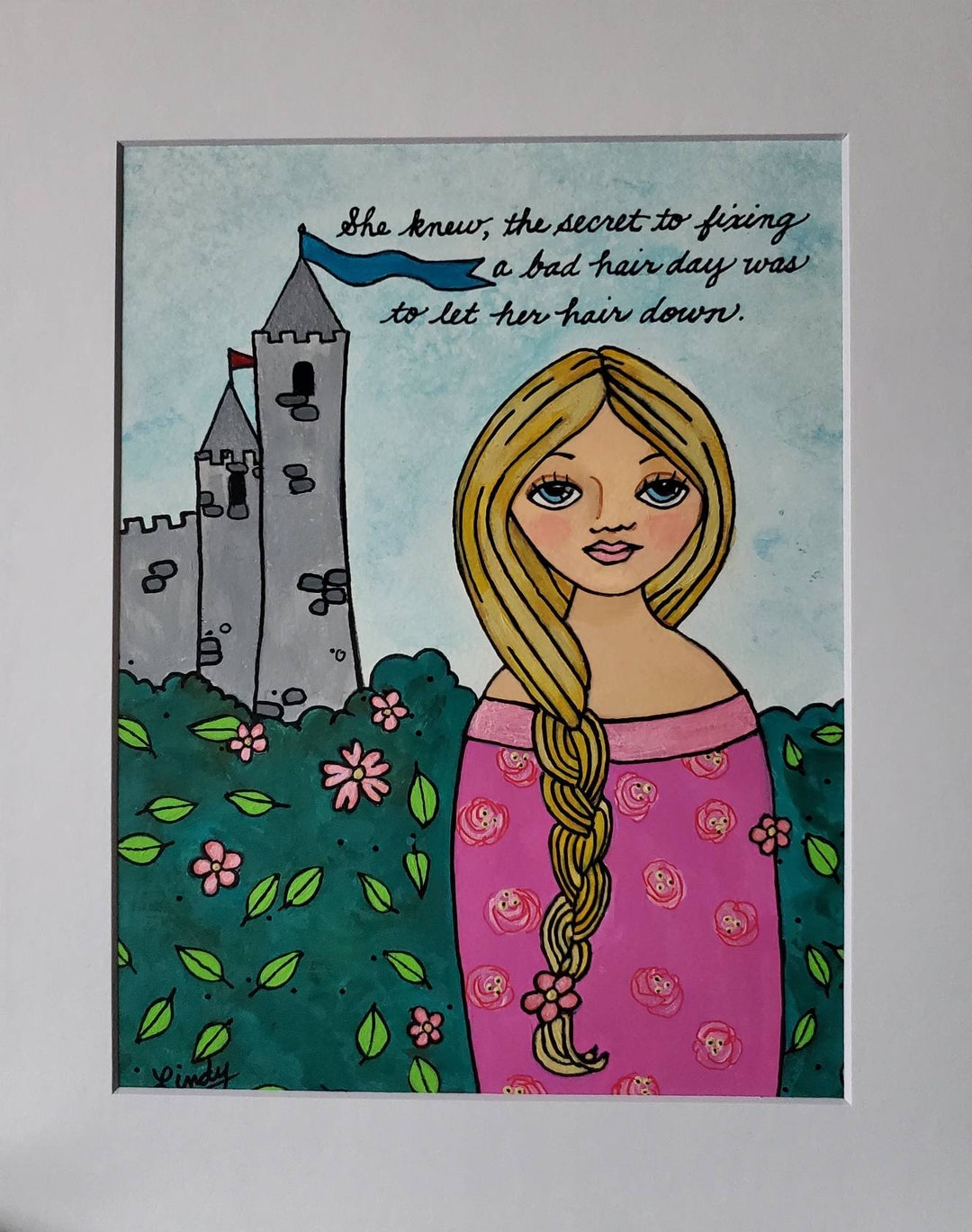 Bad Hair Day, Art Painting, Mixed Media, Anniversary Birthday ...