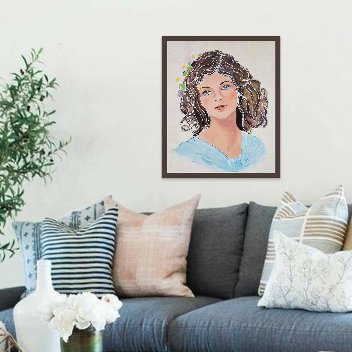 Art PRINT, Daisy Portrait, Artiists Print, of Original Painting, She ...