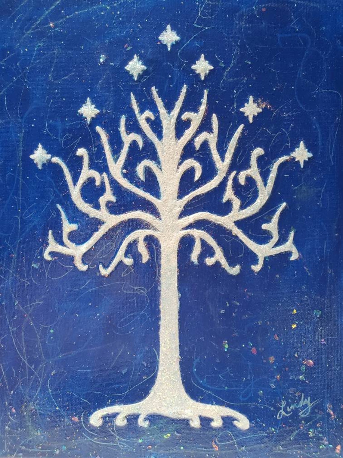 White Tree of Gondor Mixed Media Painting Canvas LOTR JRR | Etsy