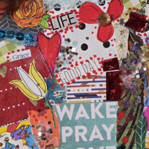 Happy Thoughts Collage Art: Mixed Media Painting, Matted 11x14 - Etsy
