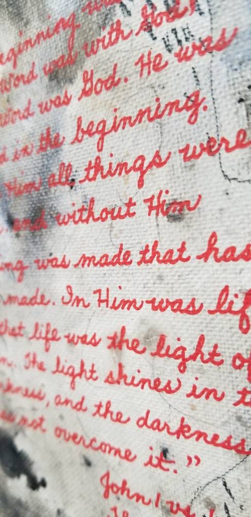 Scripture Art Painting: Mixed Media Canvas, Christian Faith, Wall Decor ...