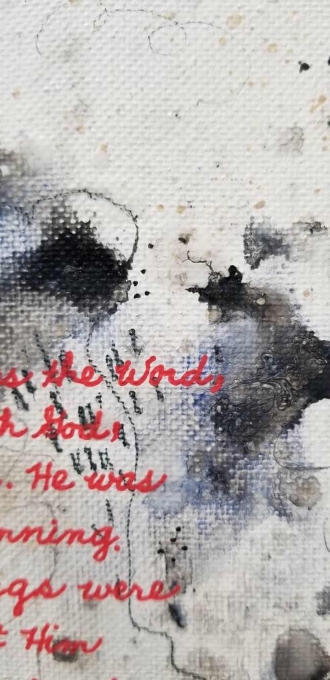 Scripture Art Painting: Mixed Media Canvas, Christian Faith, Wall Decor ...