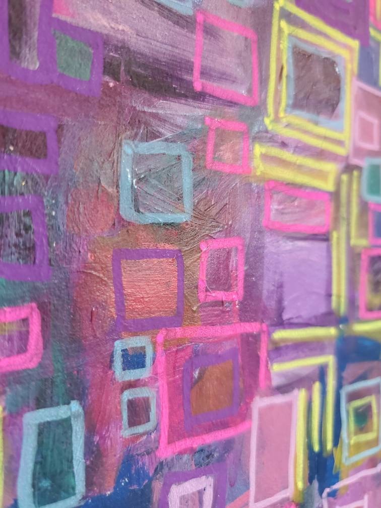 Art Painting Acrylics Square Play Abstract Squares - Etsy