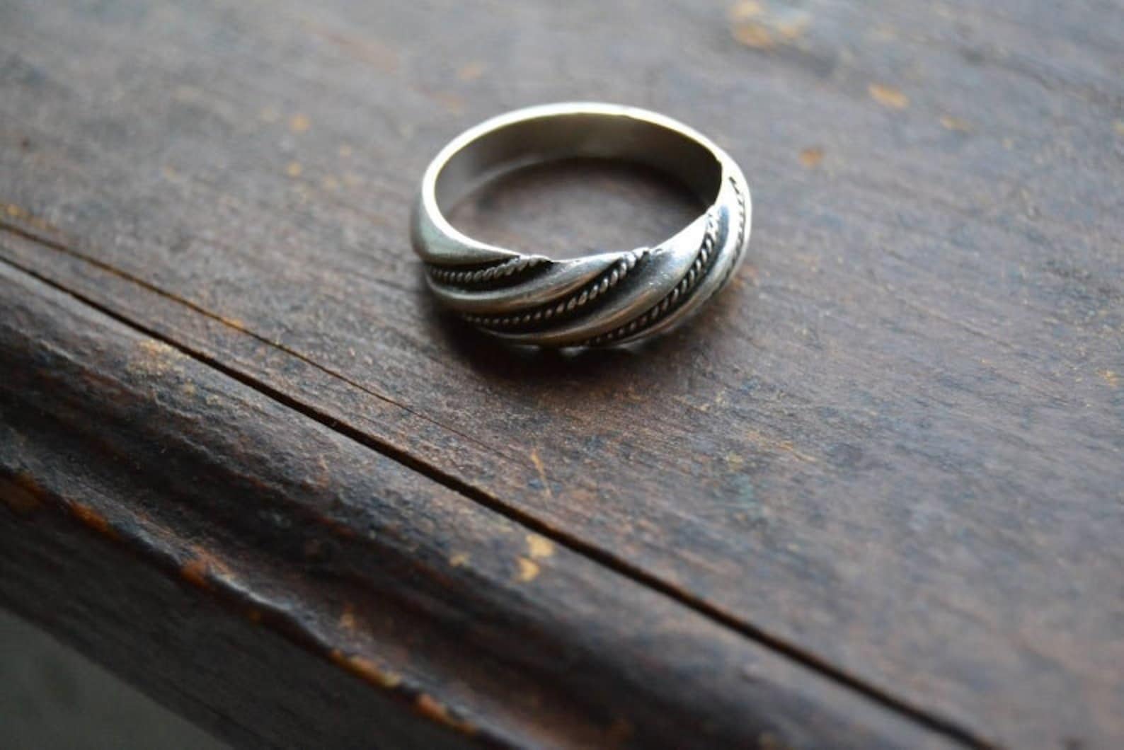 Soviet Vintage Sterling Silver Twisted Ring Silver Rope Ring | Etsy