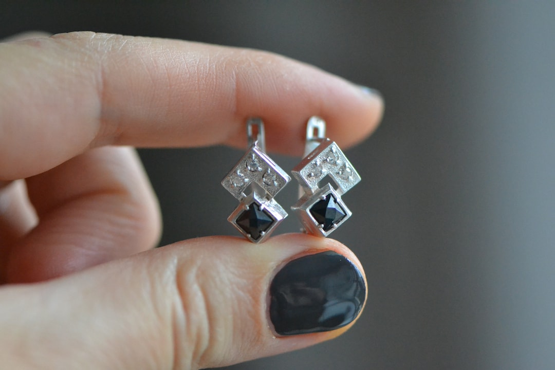 Ukrainian Vintage Hallmarked Silver French Cut Hematite Earrings ...