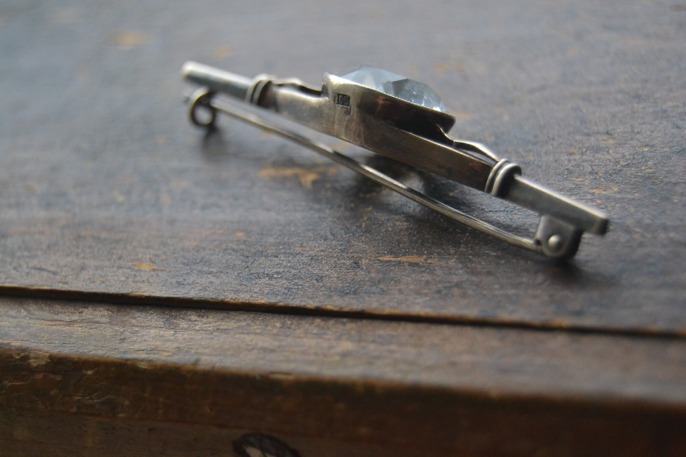 Soviet Antique Rock Crystal Brooch, Antique Gold-plated Sterling Silver ...