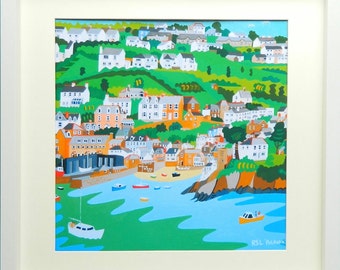 Polruan Cornwall Framed Art Print by Richard Lodey | Etsy