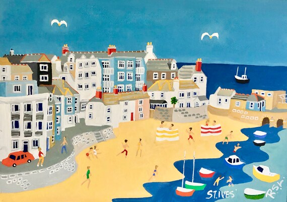 St Ives Cornwall Unframed Art Print Richard Lodey | Etsy