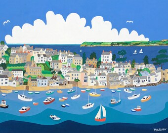 St Ives, Cornwall, Unframed Print, by Artist Richard Lodey, Seaside ...