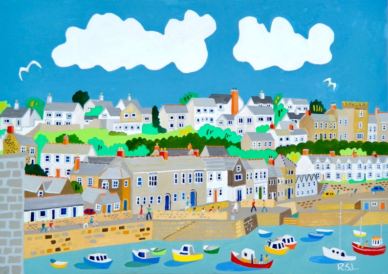 Cornish Framed Art Print, Porthleven by Richard Lodey, Association of ...